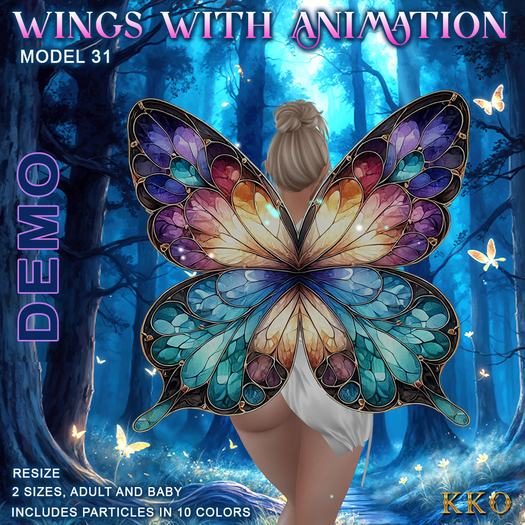 Second Life Marketplace - [KKO] Wings with animation - Model 31 DEMO